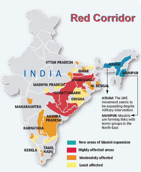 Current Extent of Red Corridor and Trends in LWE in India - GKToday