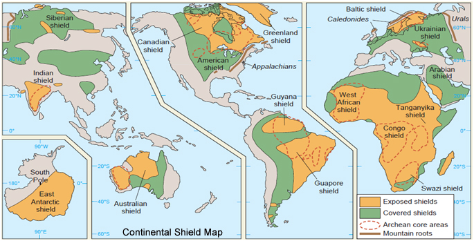 The Six Geological Provinces and Continental Shield - GKToday