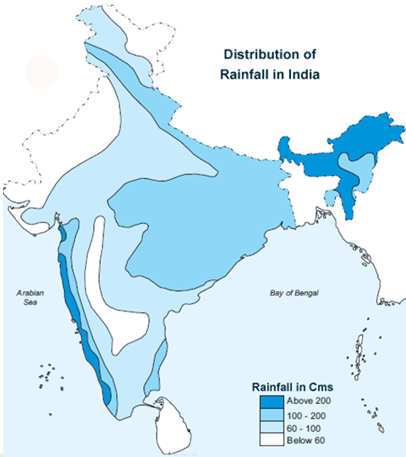 Distribution of Rainfall In India - GKToday