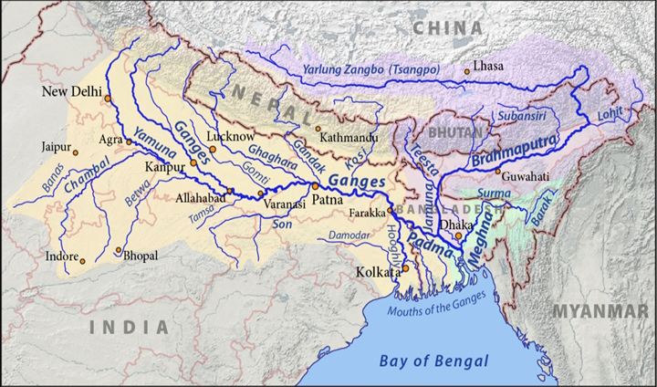 Course of Ganga (Ganges) River from Gangotri to Bay of Bengal – GKToday